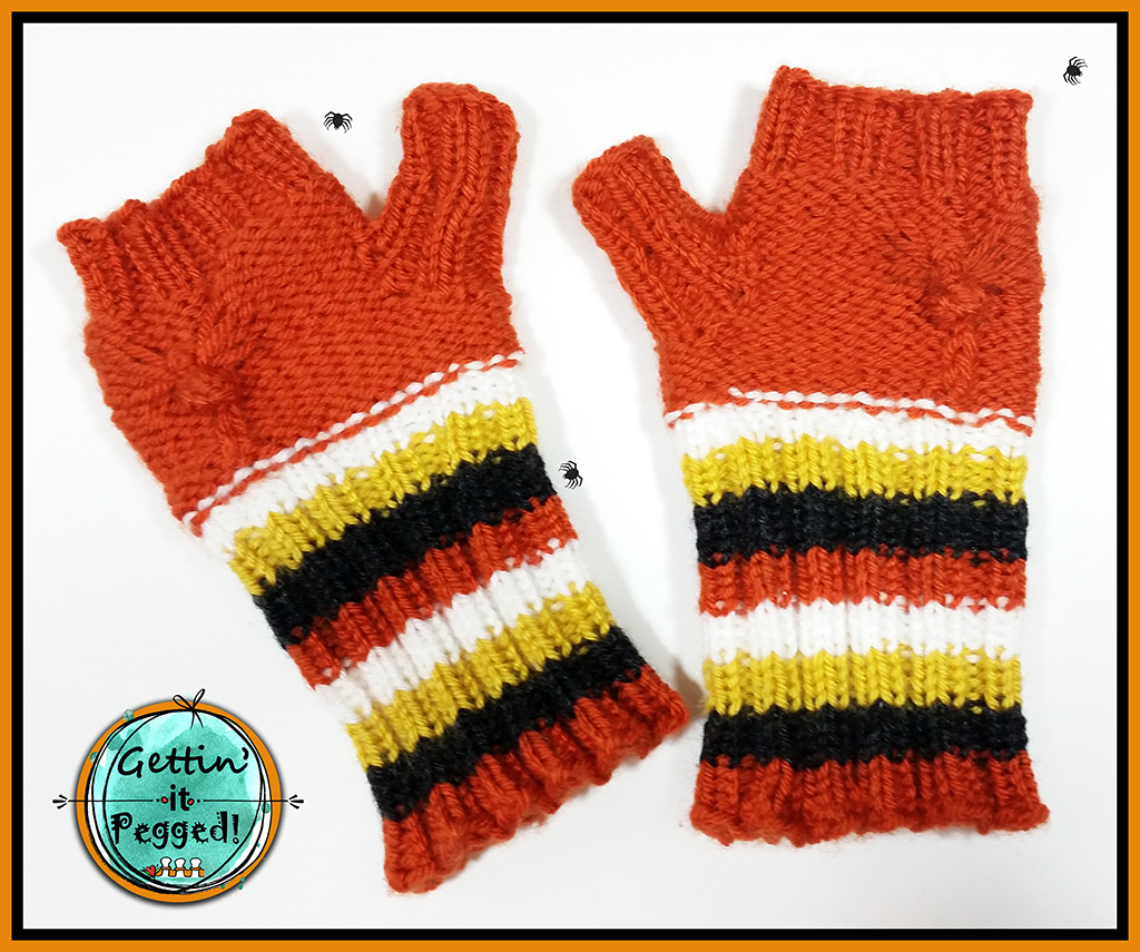 Spooky Spider Mitts! | Gettin' It Pegged…Loom Knitter's Clique
