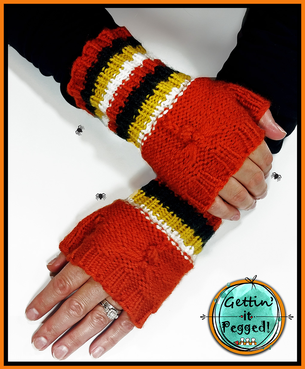 Spooky Spider Mitts! | Gettin' It Pegged…Loom Knitter's Clique